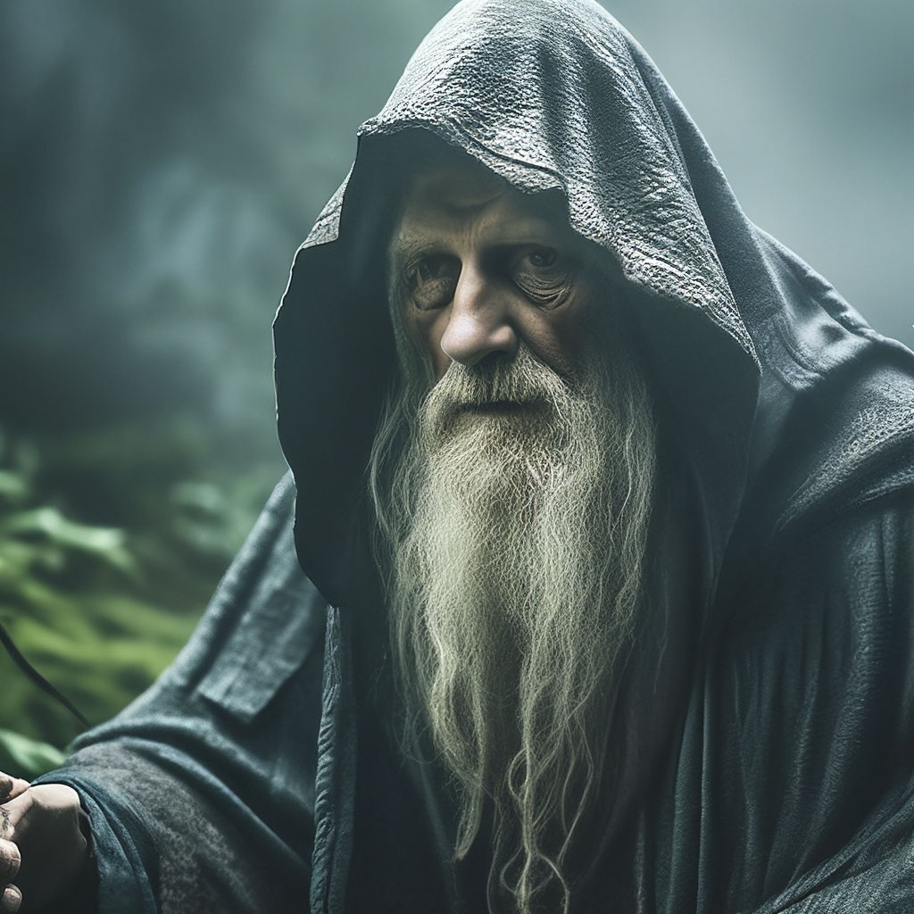 "An old, decrepit sorcerer" — image created in Shedevrum