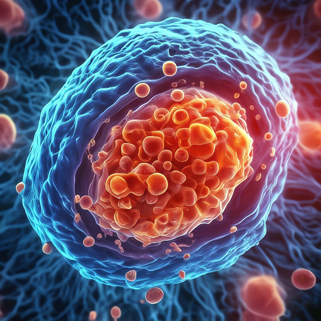 "A cell in the body" — image created in Shedevrum