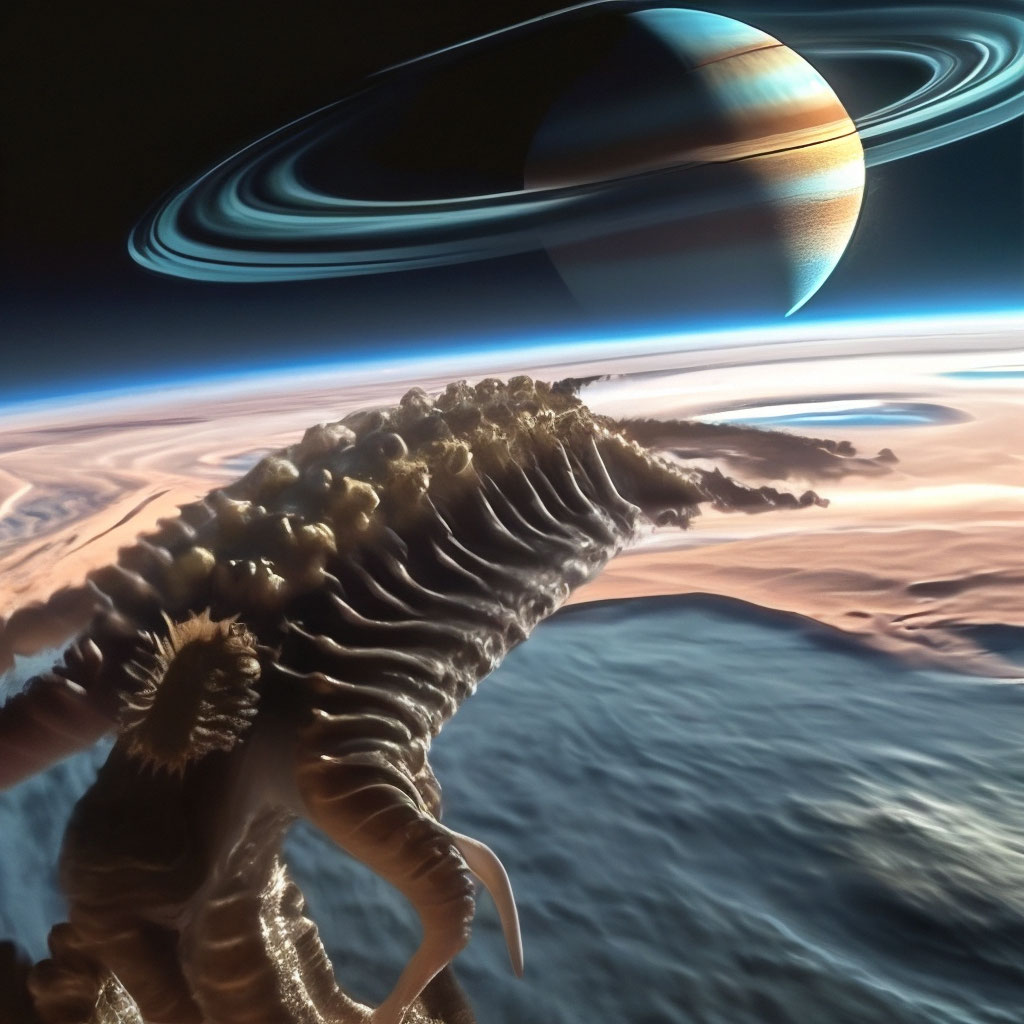 "Giant animal is guessed in the bowels of the planet Jupiter view from ...