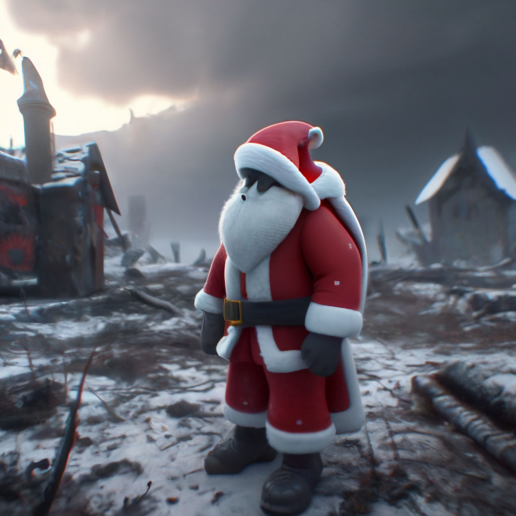"Cartoon ghost santa claus 3D 4K ISO 100" — image created in Shedevrum