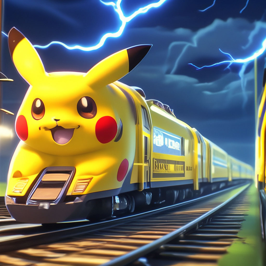 "High-speed train in the form of pikachu, hybrid train and pikachu ...