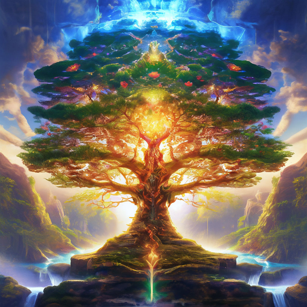 "The tree of enlightenment" — image created in Shedevrum
