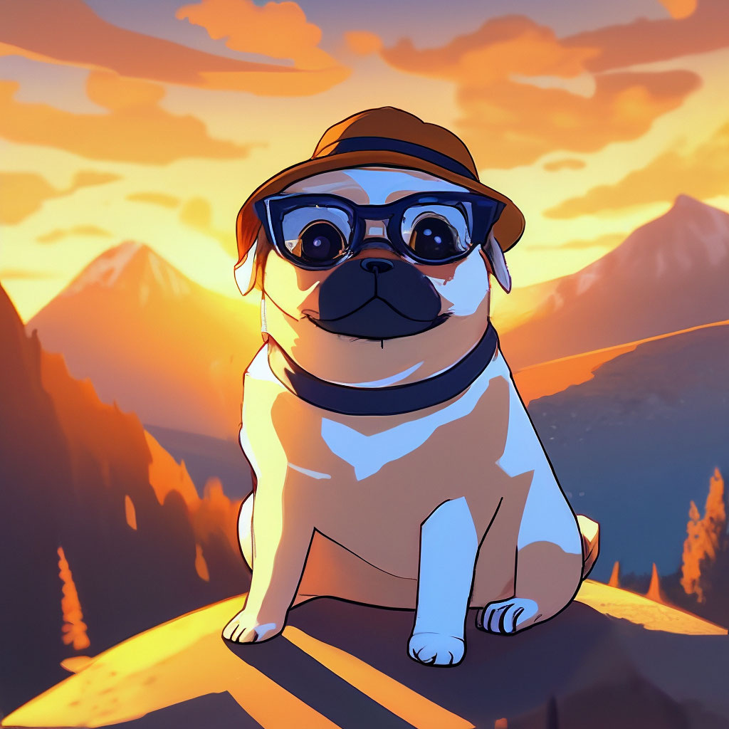 "Will he get 1 like? ️ A very cute pug with glasses and a hat is ...