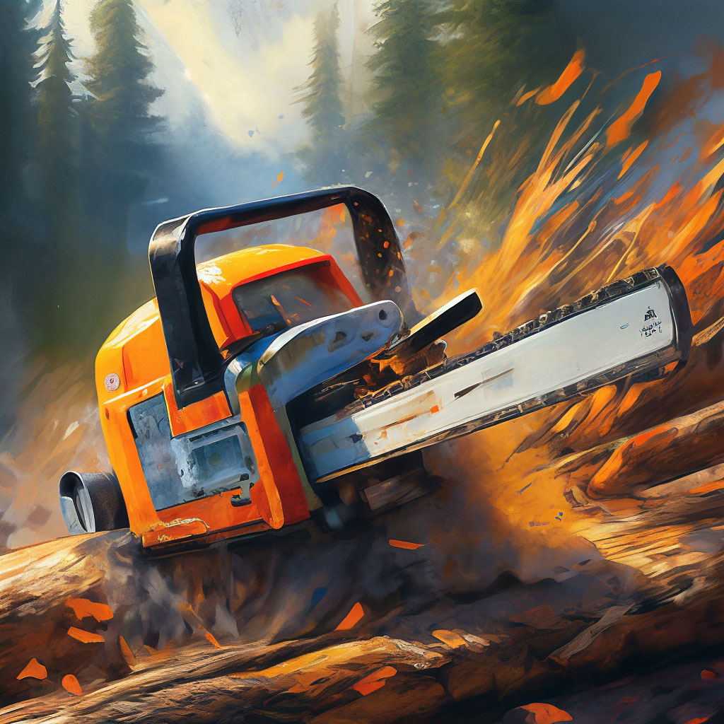 "The screech of a saw" — image created in Shedevrum