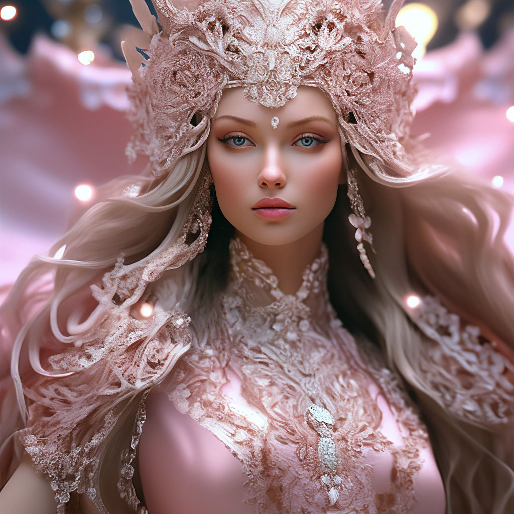 "Fabulously beautiful goddess of pink silk. hyperrealistic, 120k, high ...