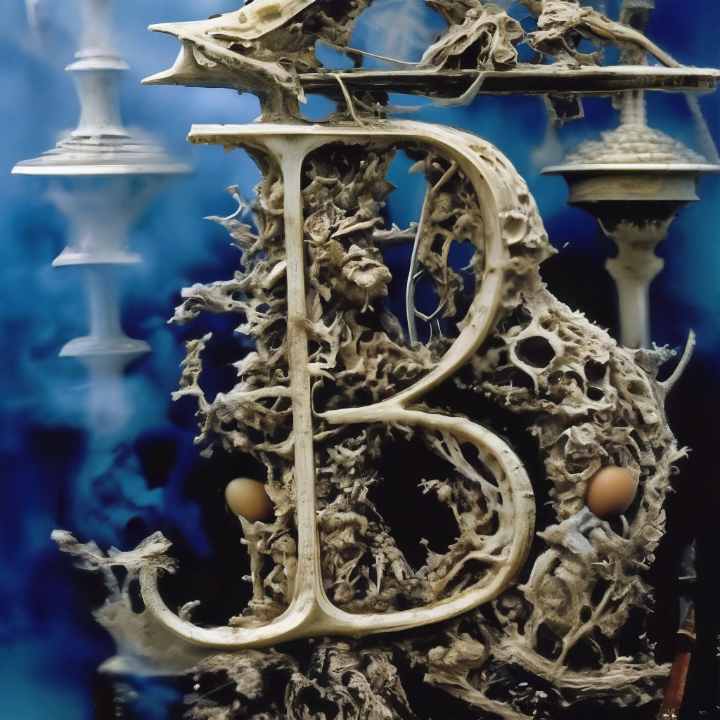 "The structure of the letter "B" is formed from bones and pirate ...