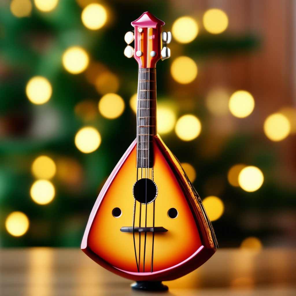 "🎄 Christmas tree glass toy , balalaika musical instrument, high detail ...