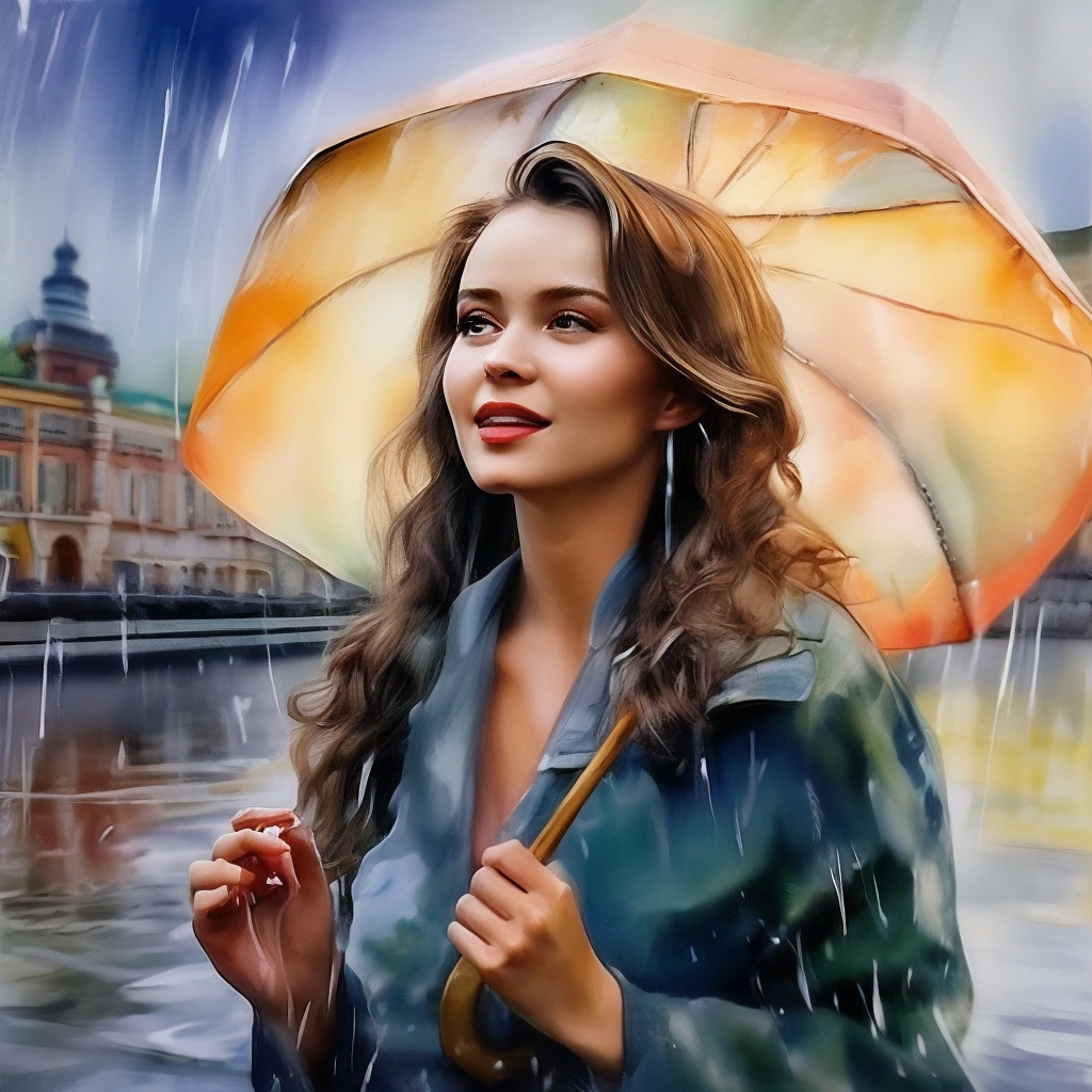 "Soviet pop young singer Lydia Klem*nt sings the song "Rain on the Neva ...
