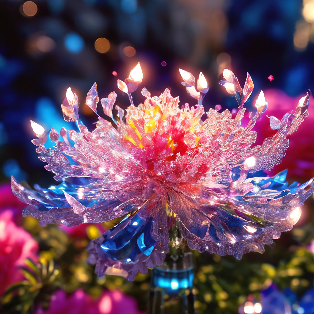 "A flower consisting of crystal threads,an explosion of fireworks,a ...