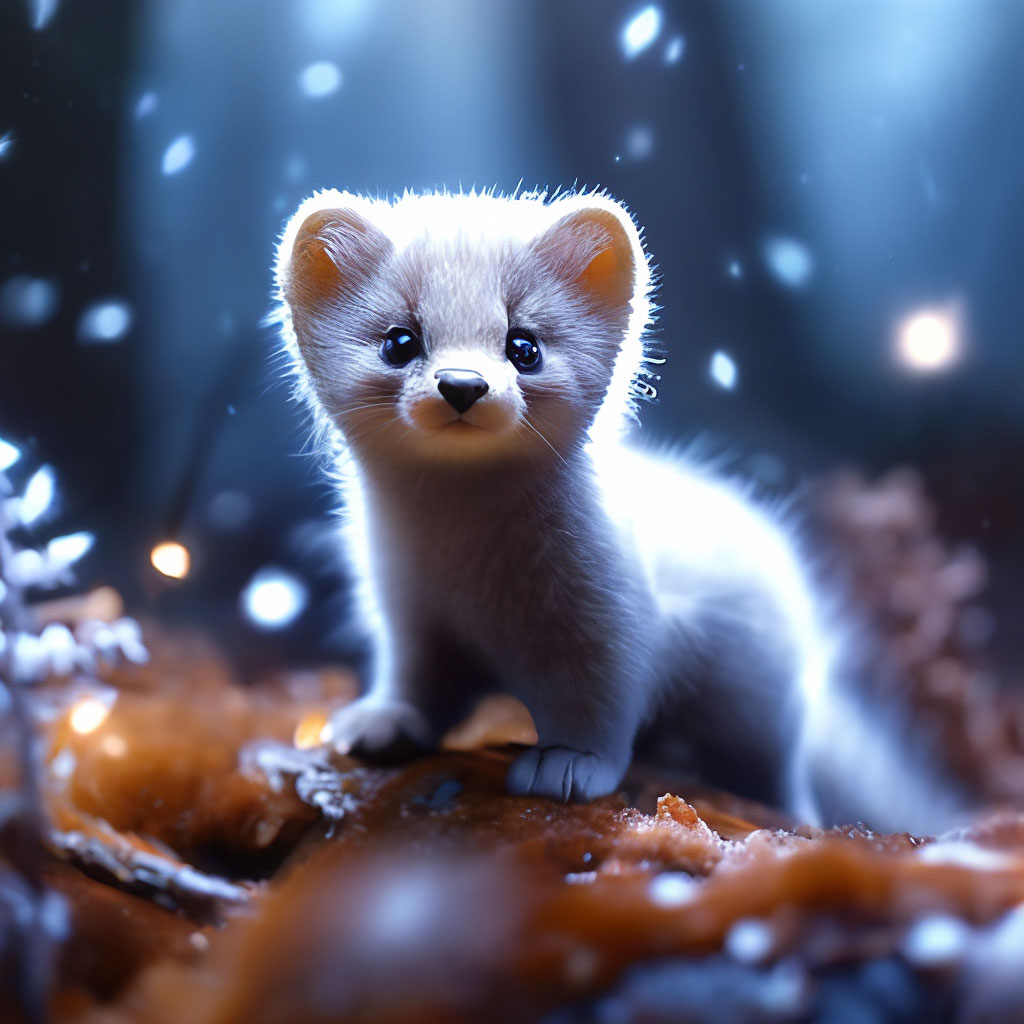 "🐕 cute microscopic baby sable, fluffy, with long hair and a cute ...