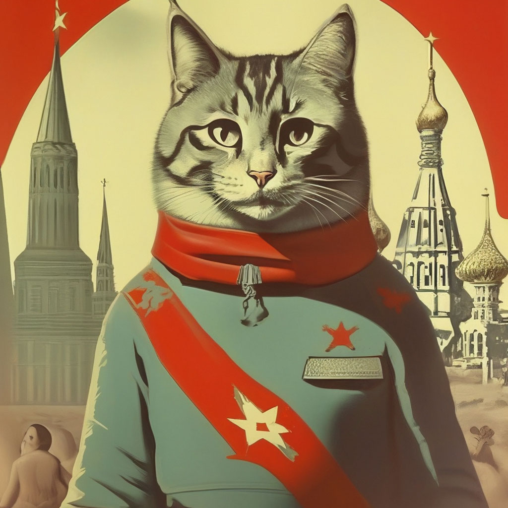 "A cat from the USSR" — image created in Shedevrum