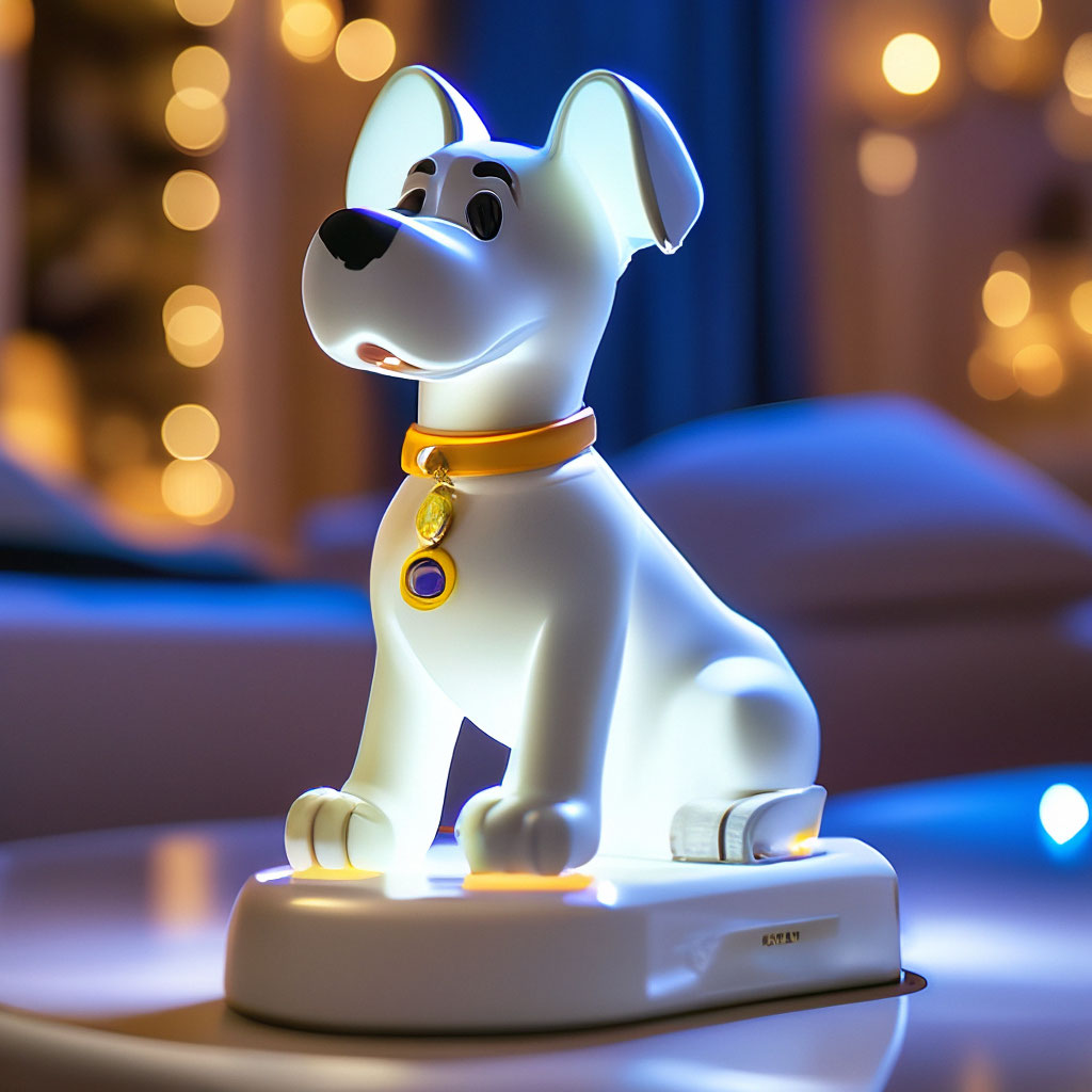 "Luminous scooby-Doo in the form of a lamp, marble,ivory, aesthetically ...