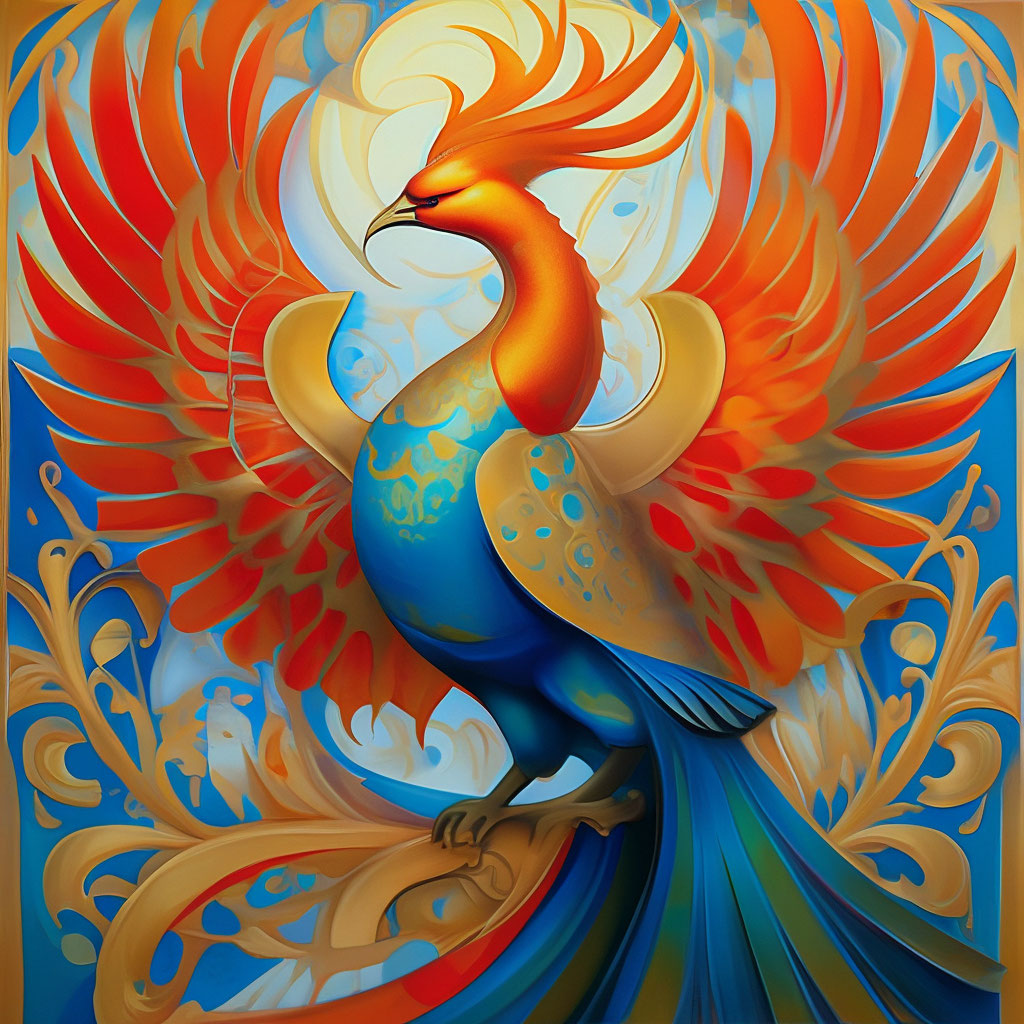 "Phoenix bird, Russian art nouveau, alexander benois style,oil" — image ...