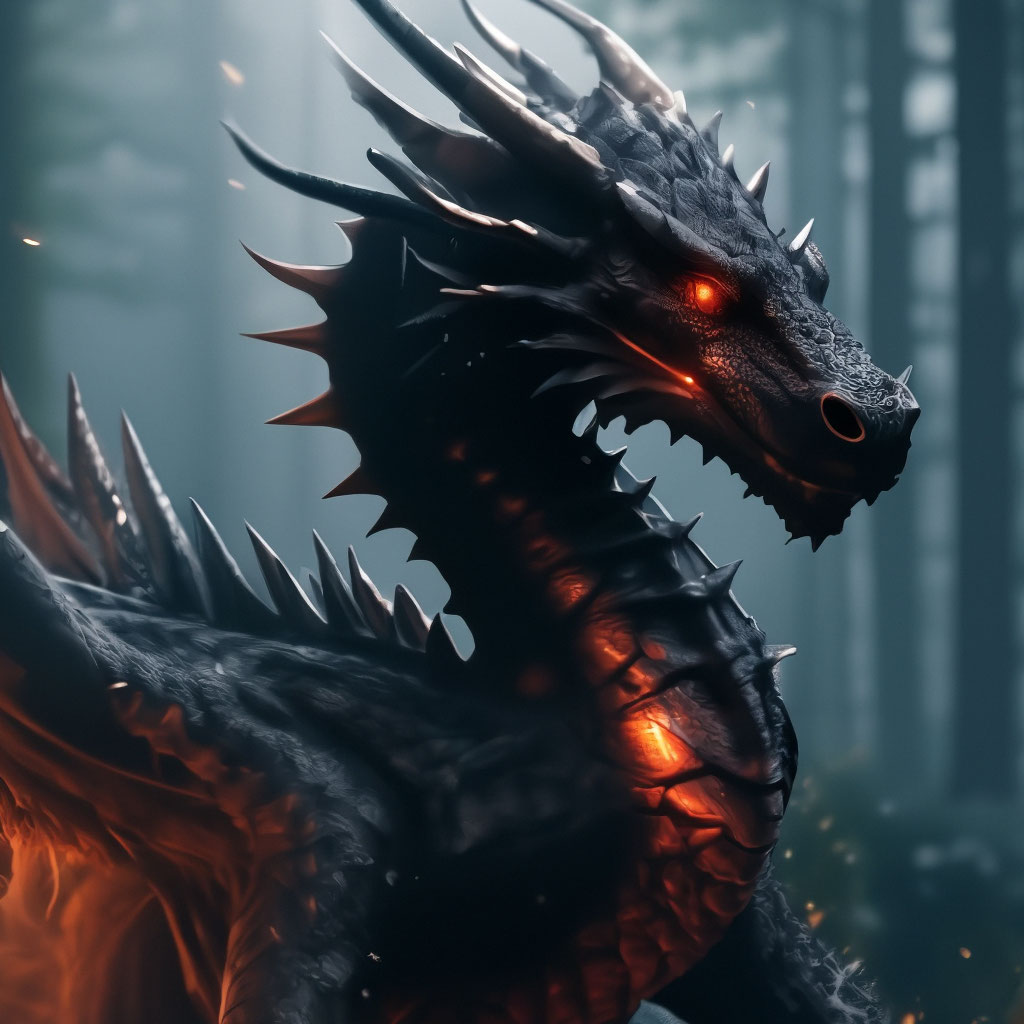 "Dream dragon, realistic, high resolution, high detail, dim lighting ...
