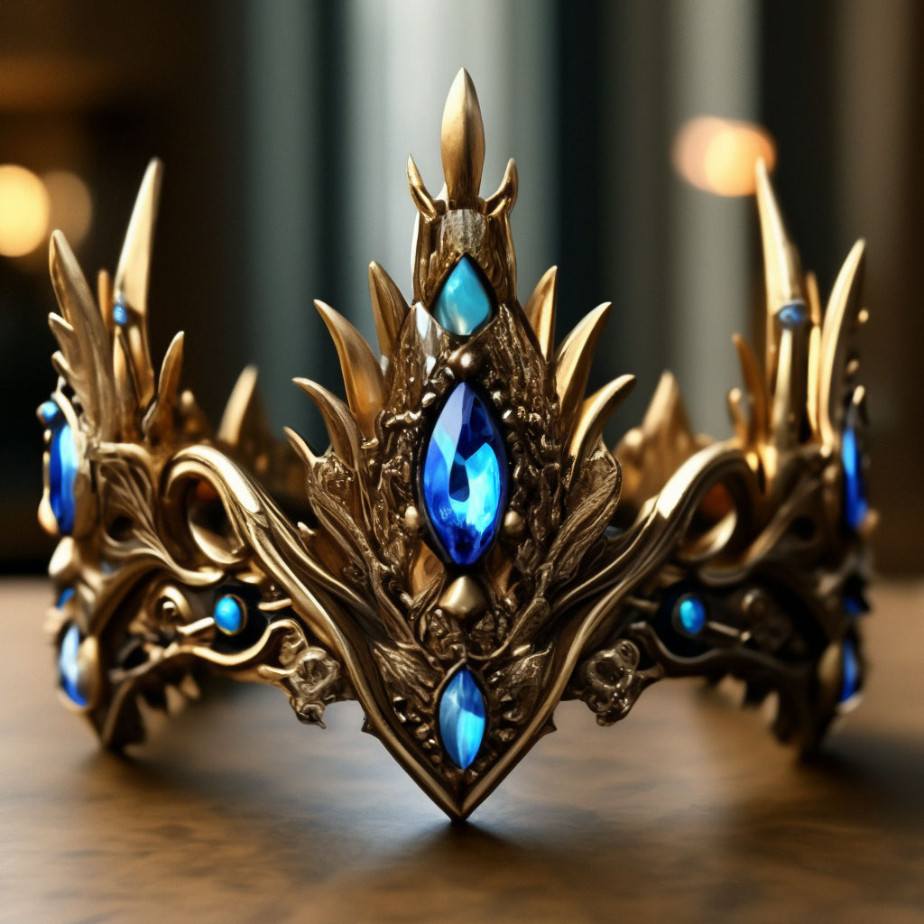 "Regal decoration, elegant high elf crown with precious stones ...