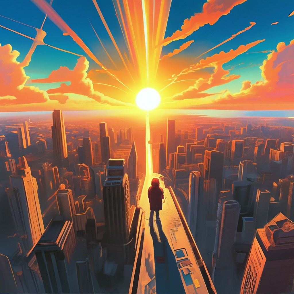 "Far away, the sun is high in the sky, he wanted to get it, the city ...