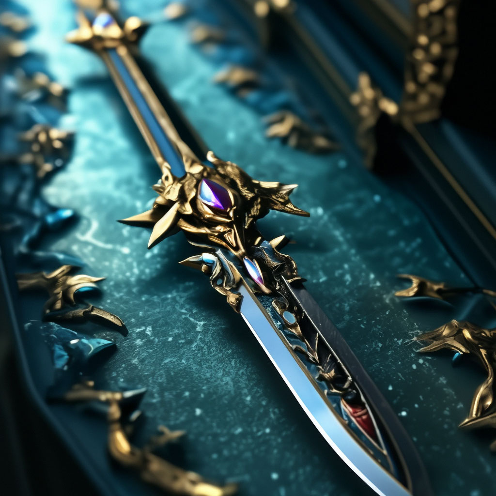 "Sword+algae fantastically beautiful glaive of wildly fantastic shape ...