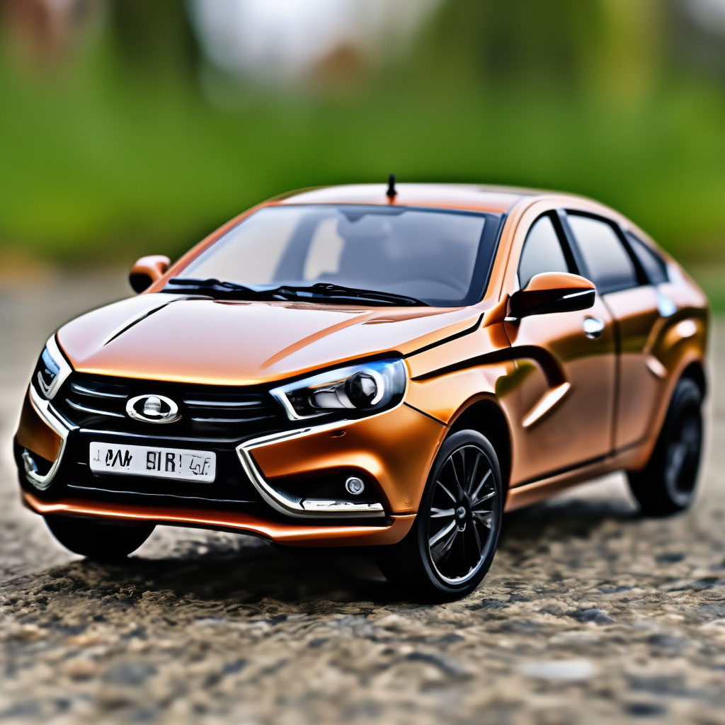 "LADA Vesta micro-model car" — image created in Shedevrum