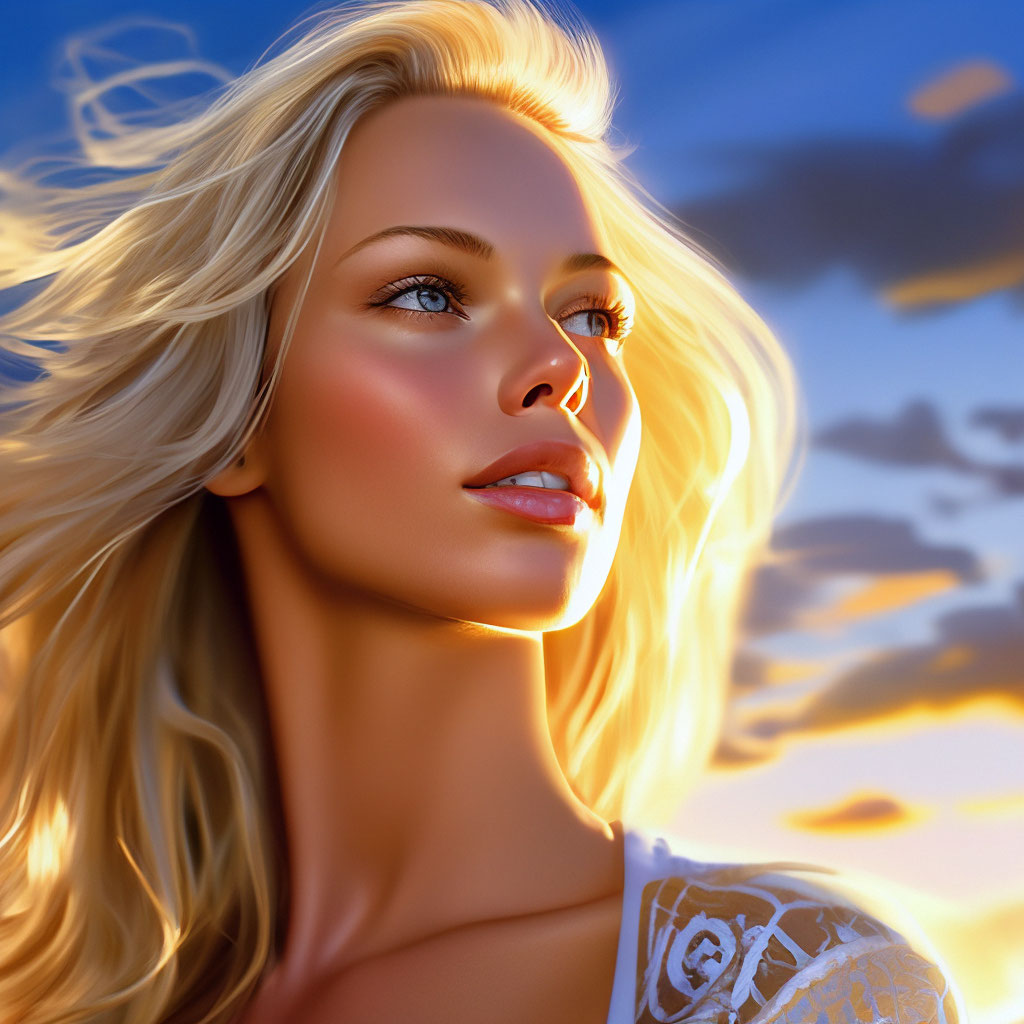 "Surfer attributes photorealism, fish eye, blonde, naturalness ...