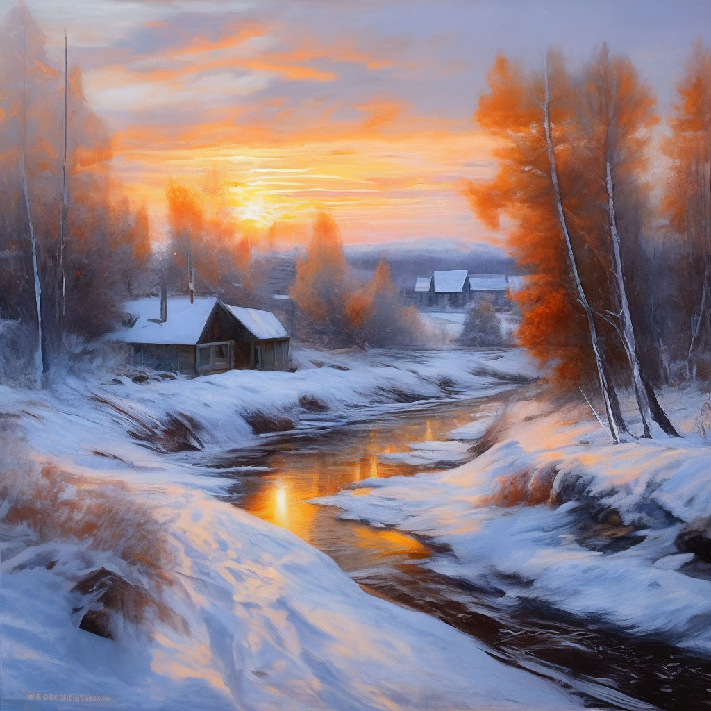"Russian winter landscape, Slavic color, skit, hyperrealism, 5d,clear ...