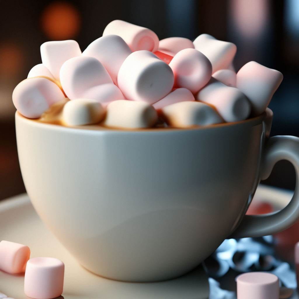 "Marshmallows in a cup of coffee Pixar style, 4k, high resolution, high ...