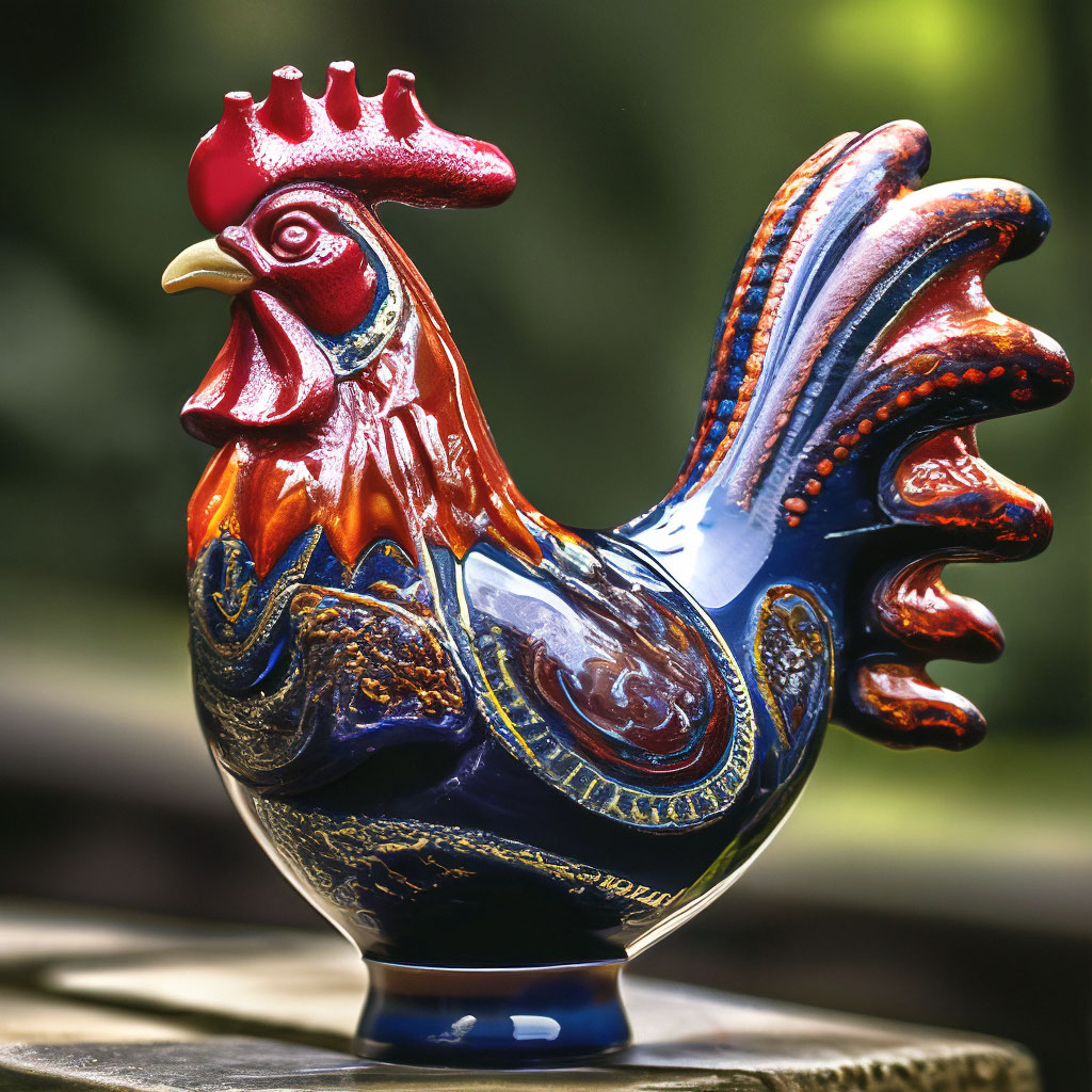 "Decanter in the form of a rooster,beautiful ,realistic, professional ...