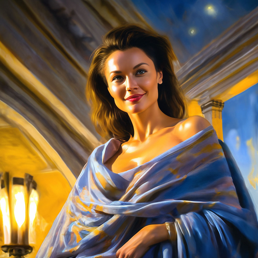 "GLADIATOR LUCILLA LESHIN ART Oil Painting. Young beautiful Lucilla ...