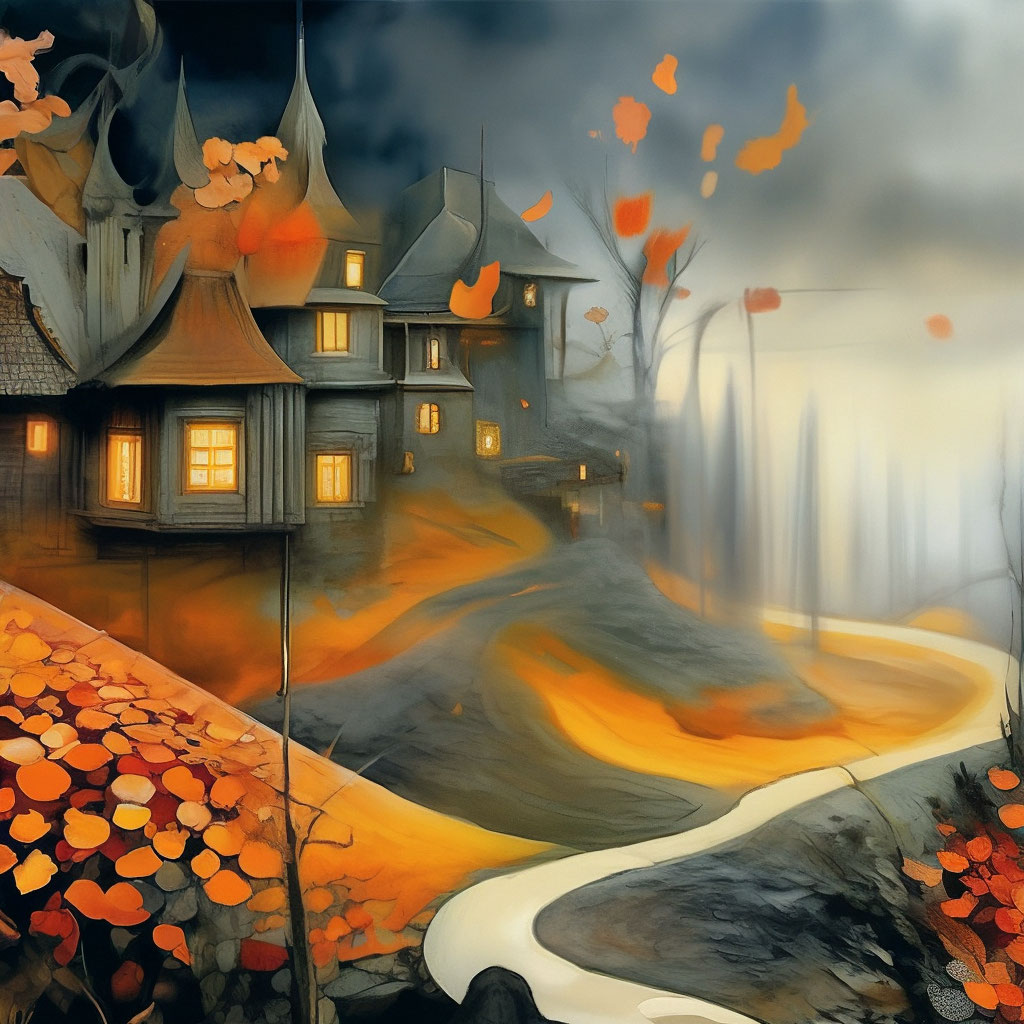 "Autumn dream, Nonsense country" in the style of Edward Lear Detailed ...