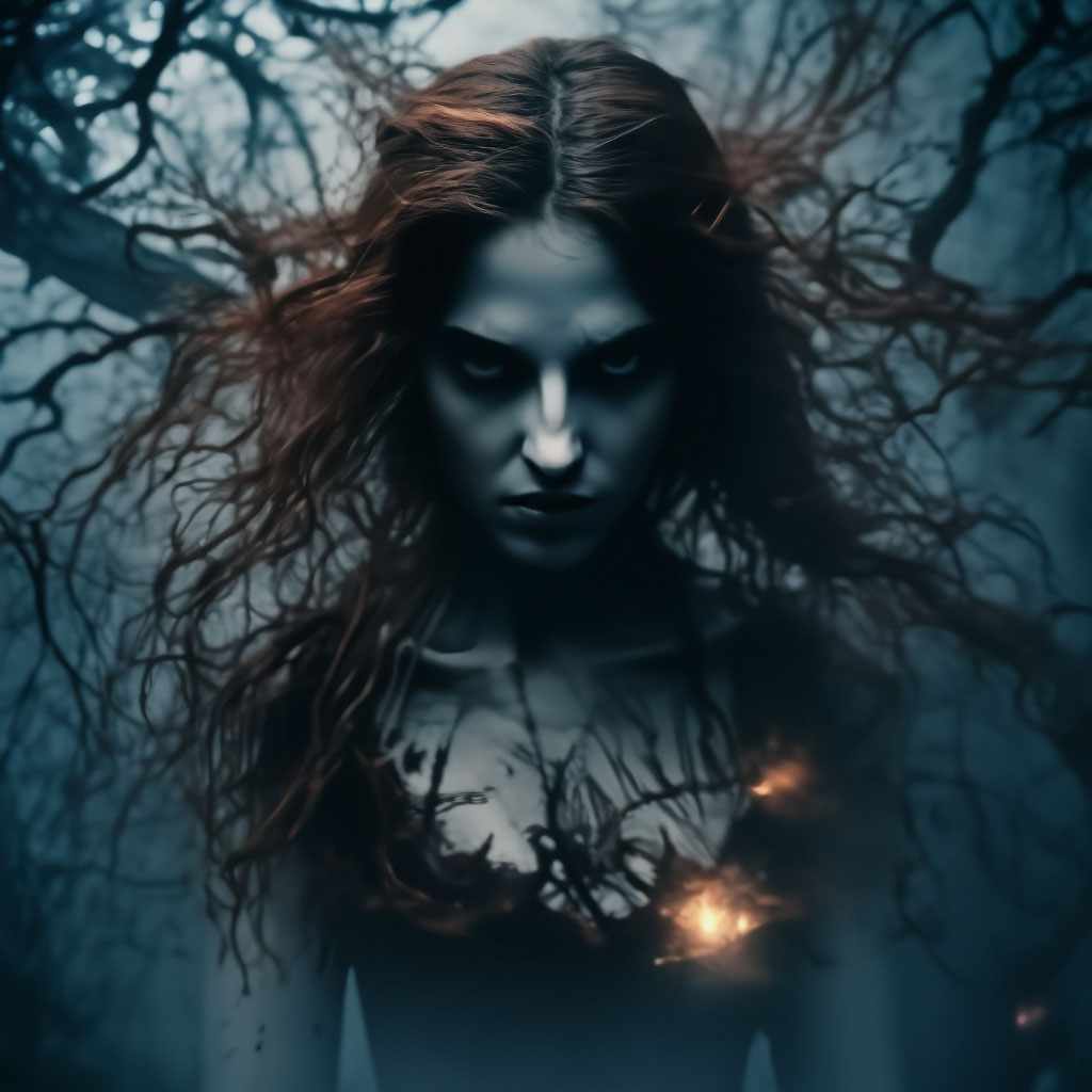 "An evil haunted dream" — image created in Shedevrum