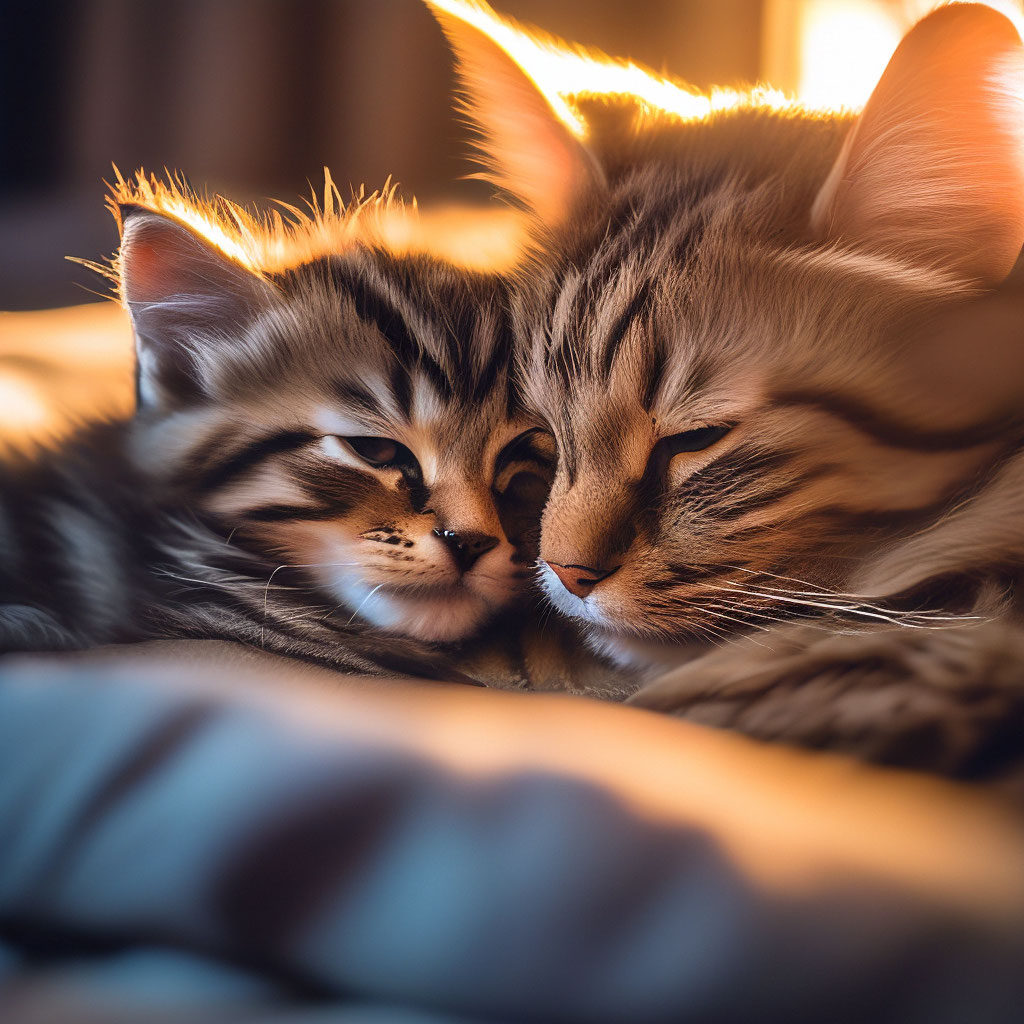 "Cute cat cuddles with a cat, aesthetically pleasing, beautiful ...
