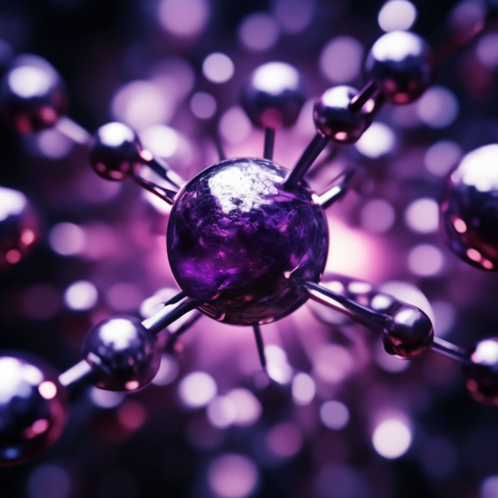 "Purple sphere, atom, flying atom, flying, beautiful, aesthetically ...