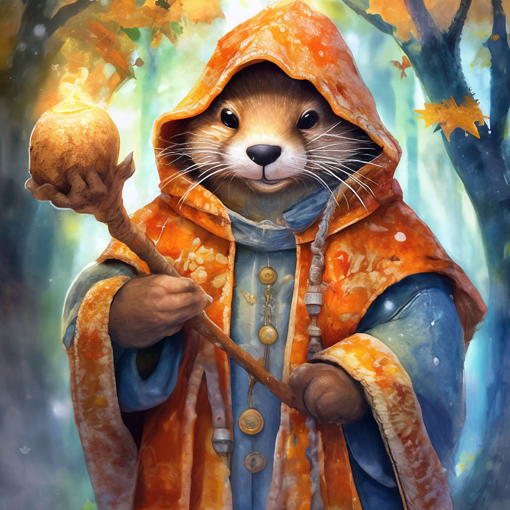 "The fairy tale "Twelve Months" - October anthropomorphic otter-a 50 ...