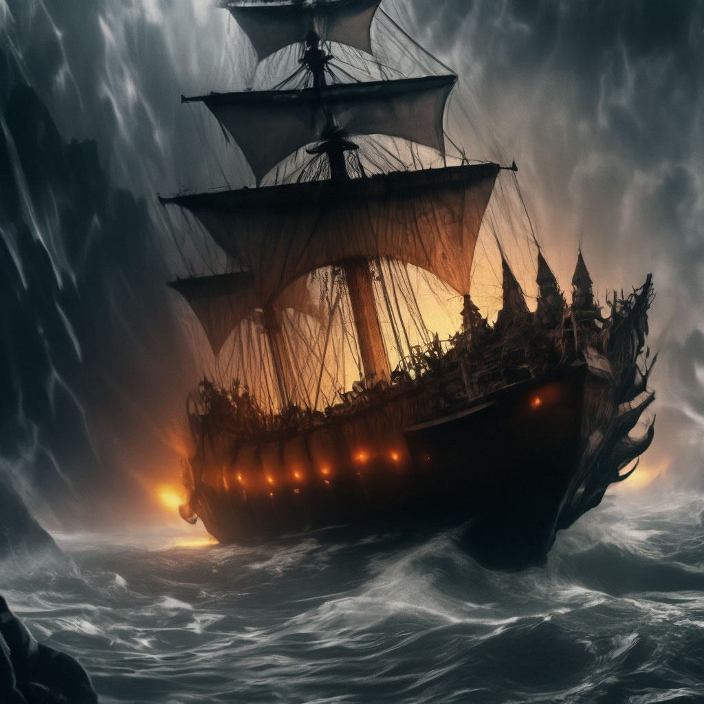 "Plastic mountains, demonic ship, overcoming the mighty elements, fate ...