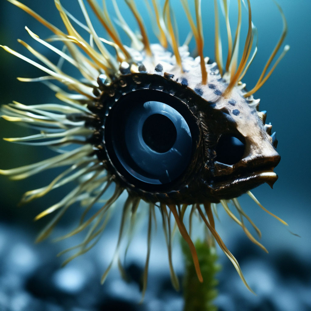 "Fish+dandelion =hybrid horror dark fantasy slime dark animal crazy ...