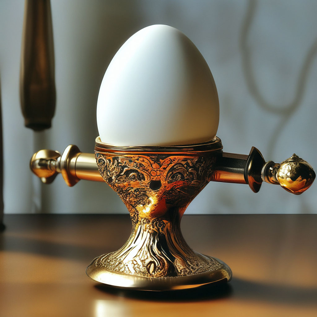"Slavic egg clamp" — image created in Shedevrum