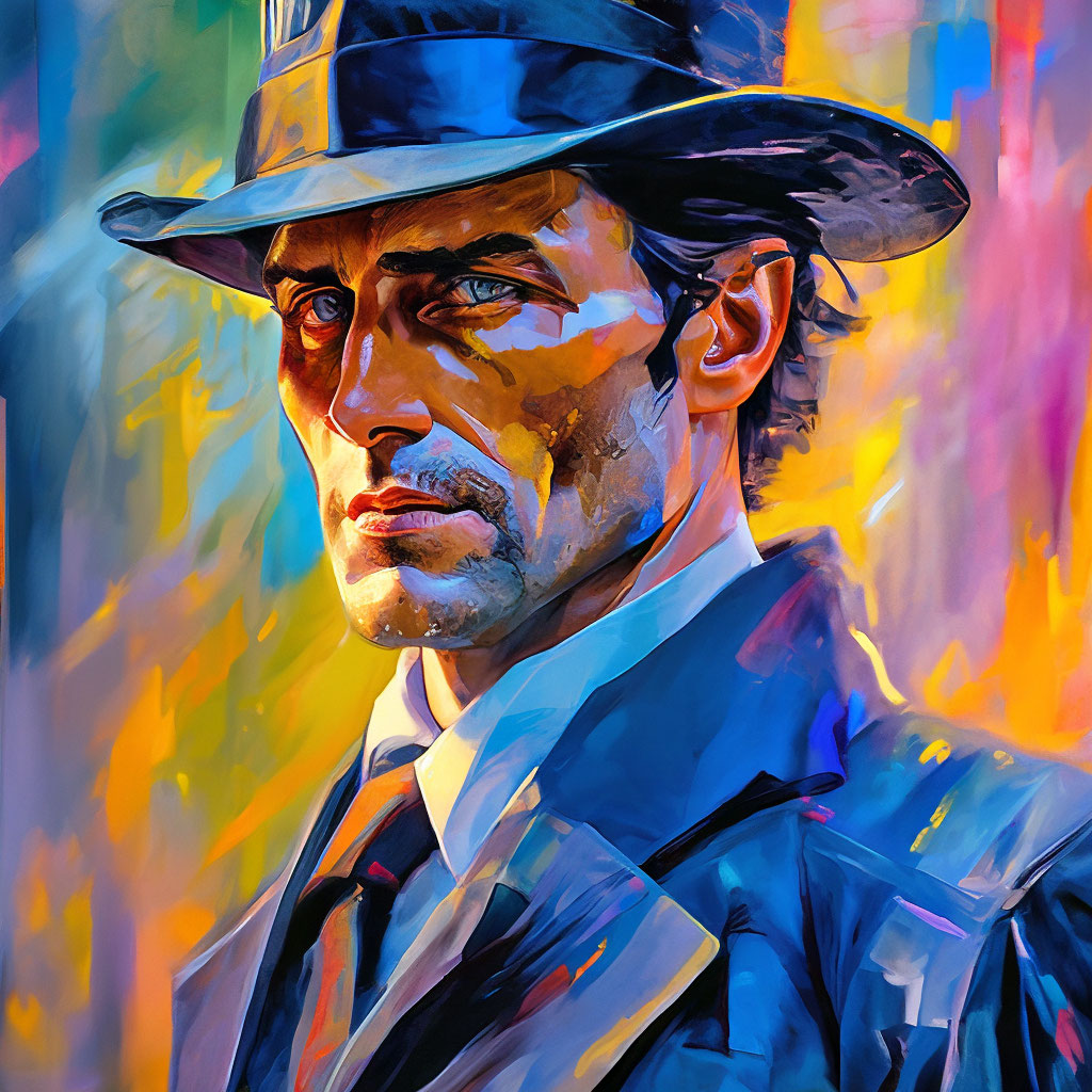 "An extravagant detective, a portrait in the style of modernism, bright ...