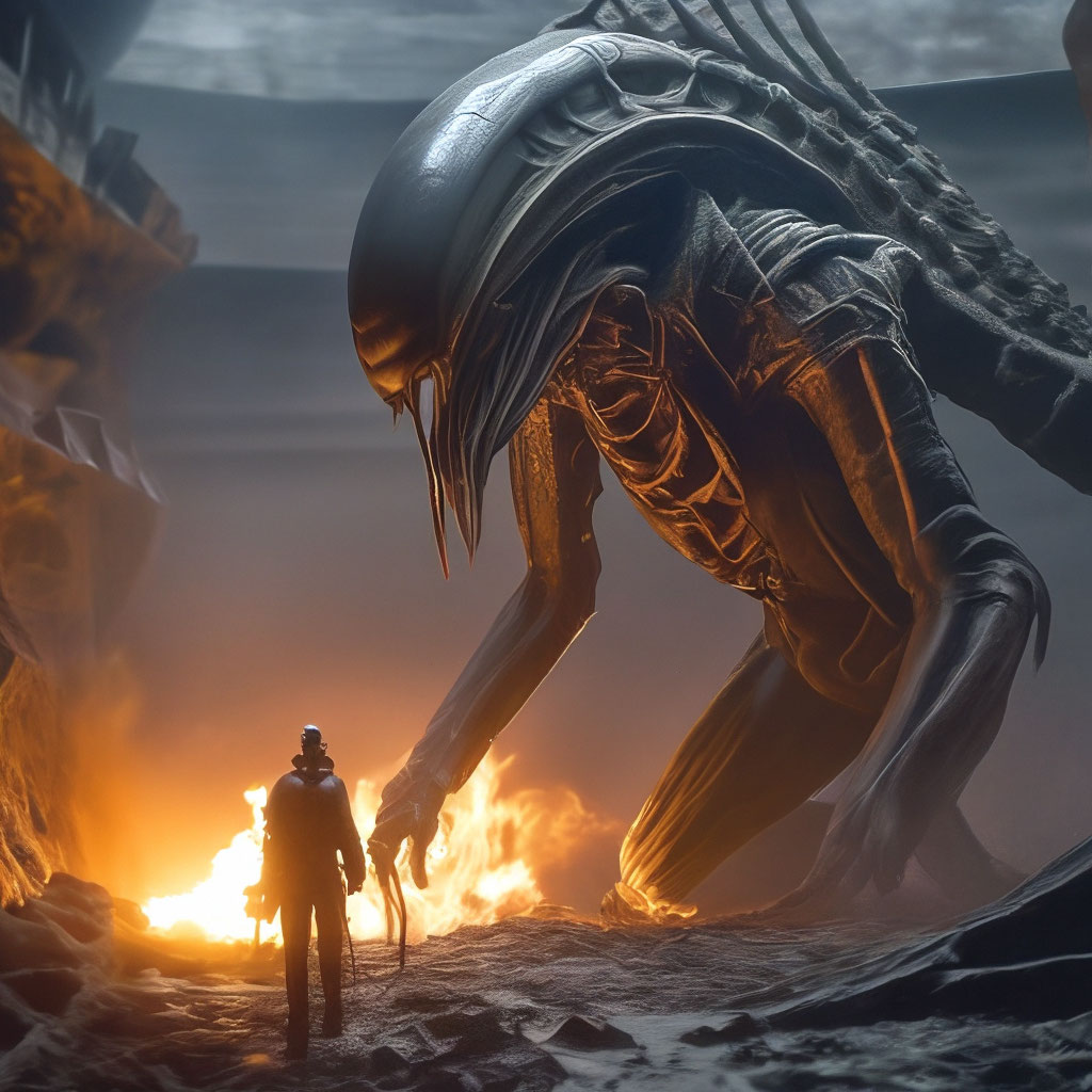 "Xenomorph, horror, horror" — image created in Shedevrum