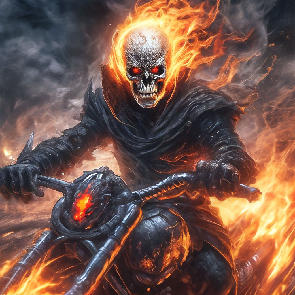 "The ghost rider. hyperdetalization, high detail, high resolution ...