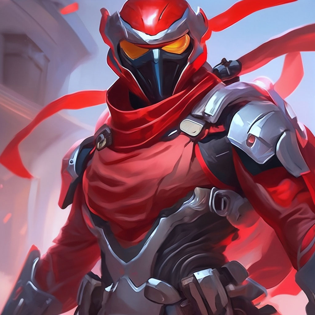 "Oil painting red soviet ninja, high detail, sci-fi, genji, overwatch ...