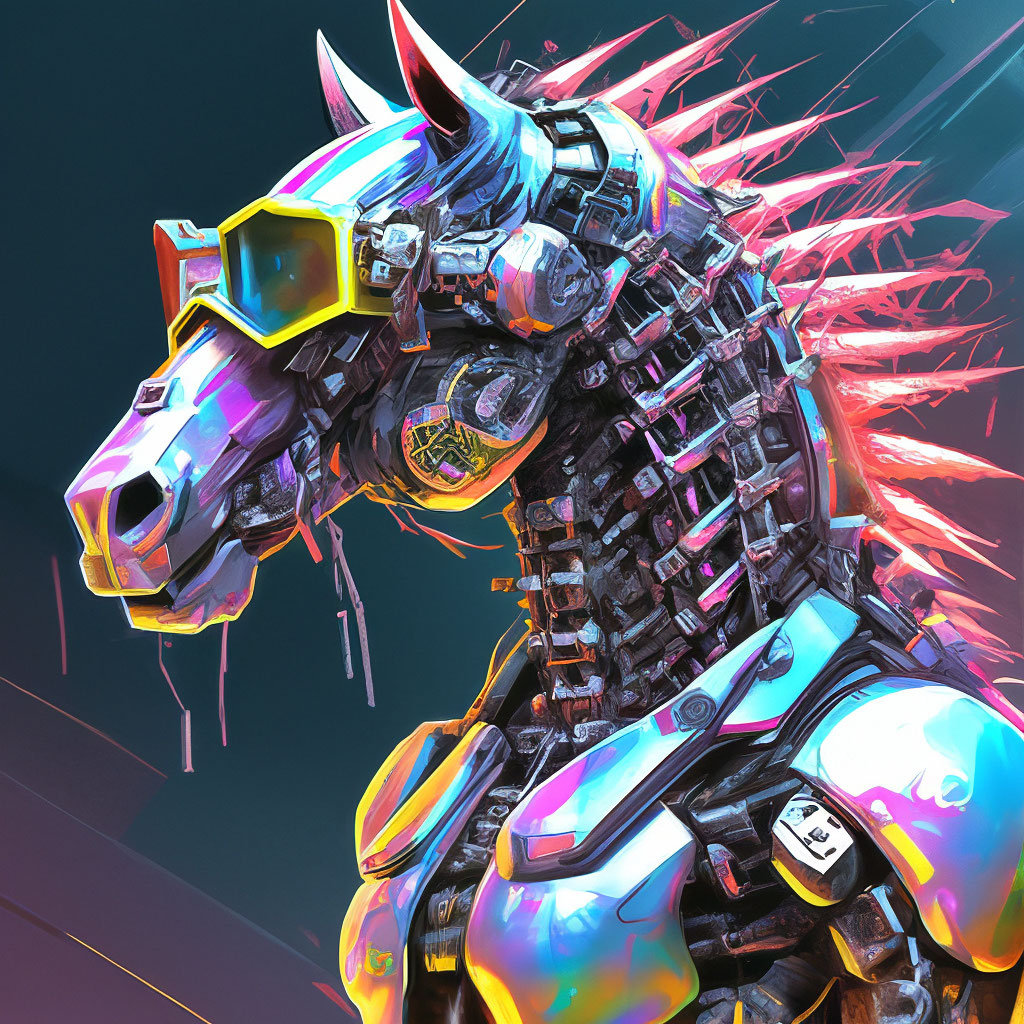 "Biomechanical ultra crazy aggressive hydraulic iridium horse-monster ...