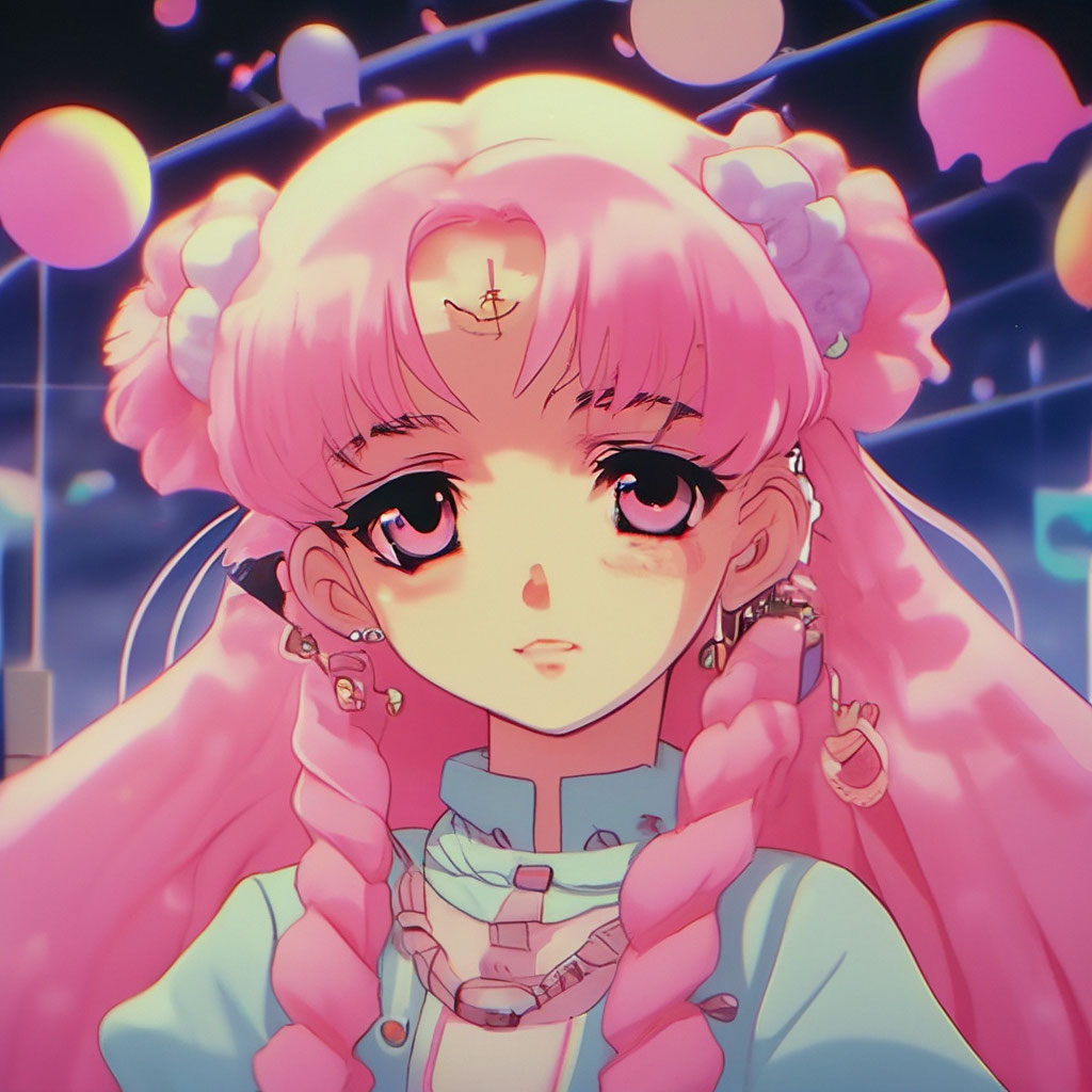 "Anime in the style of the 90s, dreamcore, dreamcore, pastel shades ...