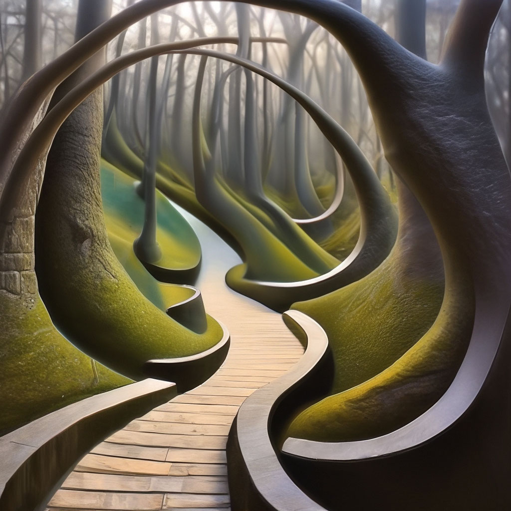 "Turned onto a crooked path" — image created in Shedevrum