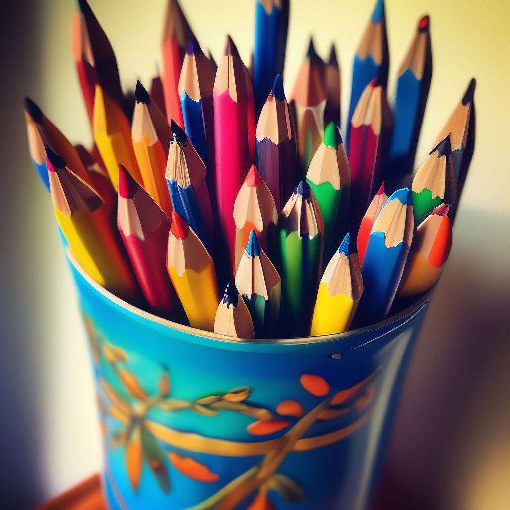 "Bouquet of pencils" — image created in Shedevrum