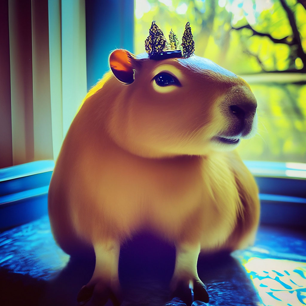 "Crystal capybara" — image created in Shedevrum