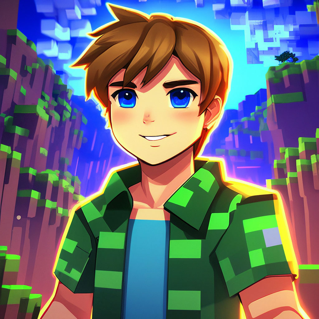 "Steve from Minecraft in the anime style" — image created in Shedevrum