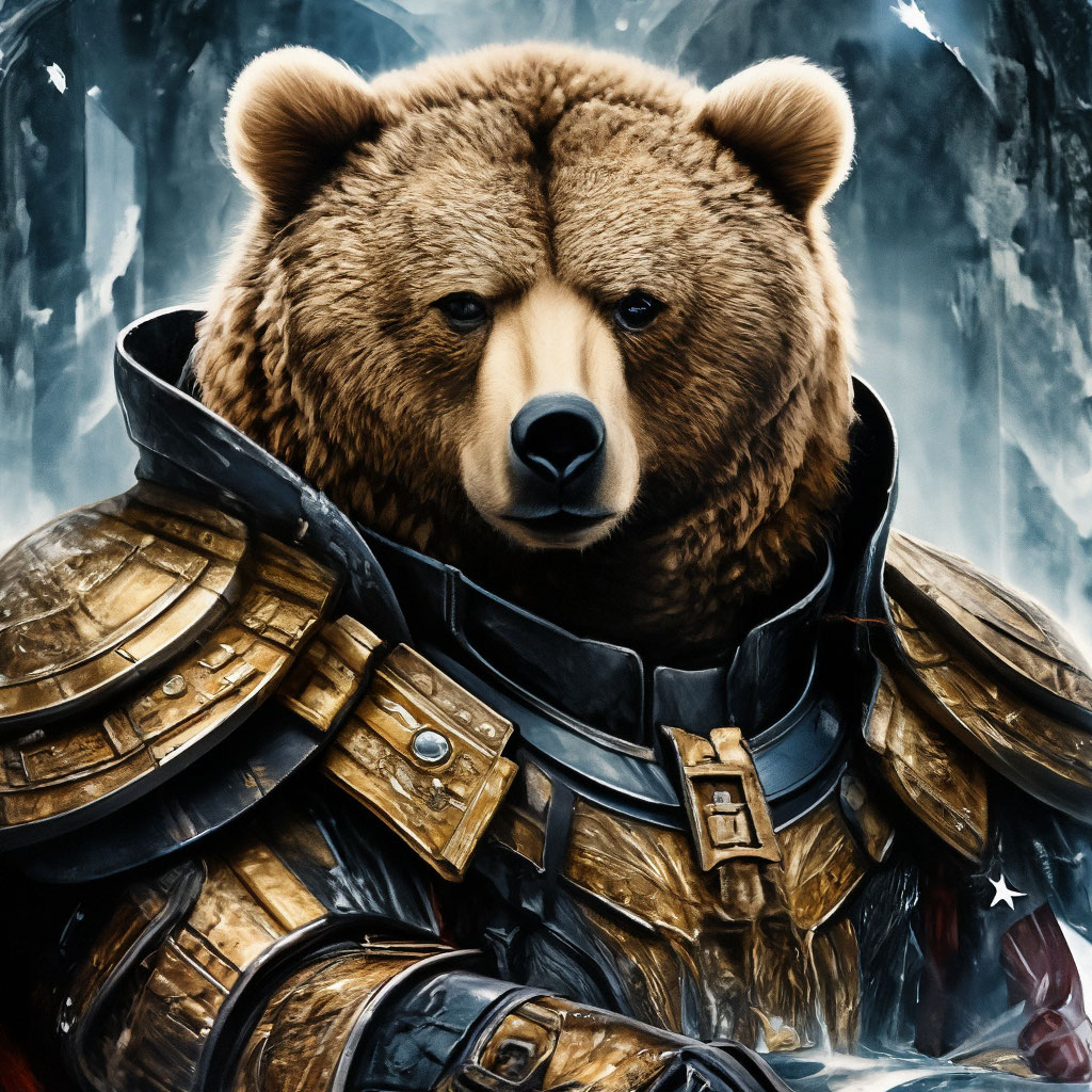 "Bear Emperor of the galaxy detailed drawing" — image created in Shedevrum