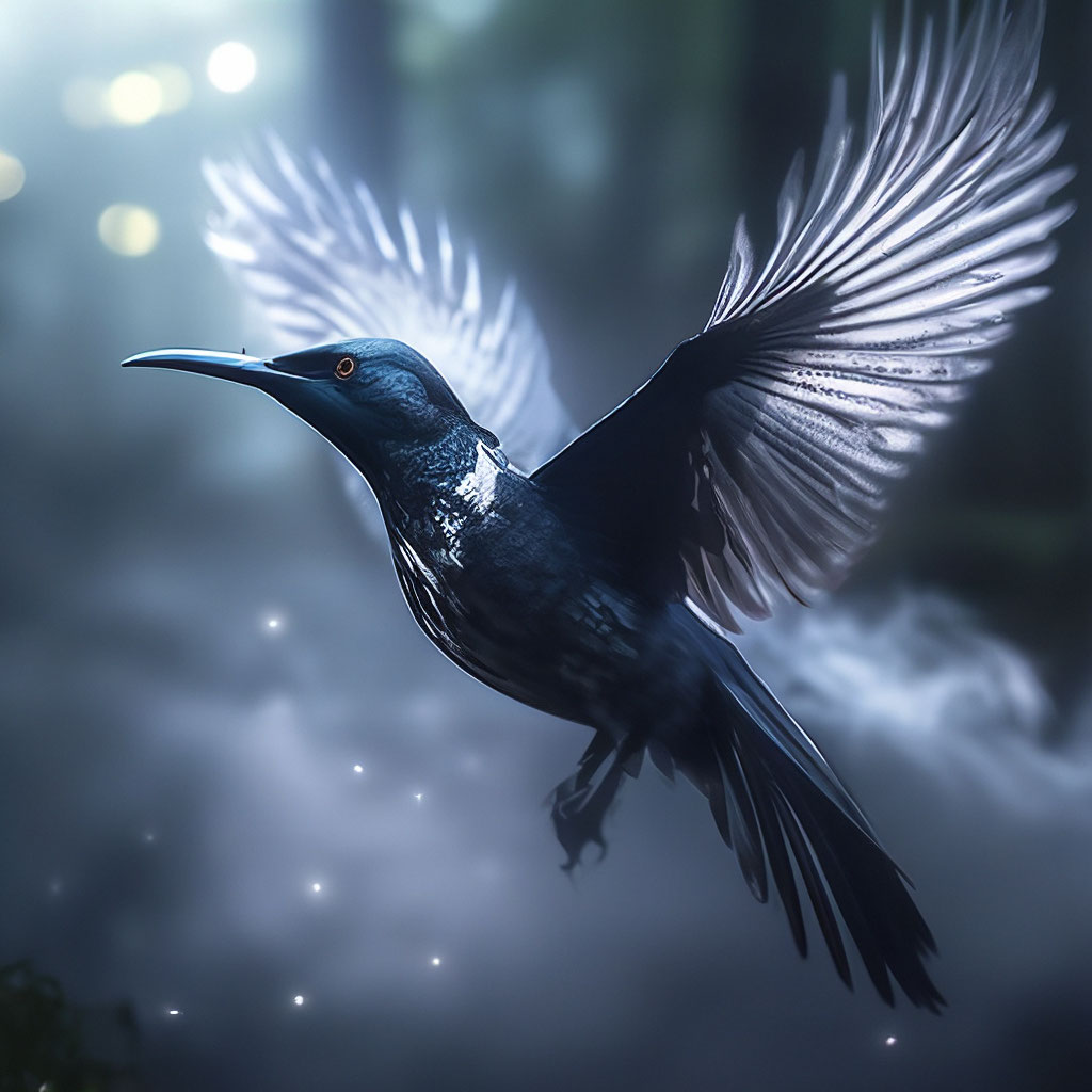 "Crow-horse hyperrealism, beautiful misty, consisting of beautiful ...