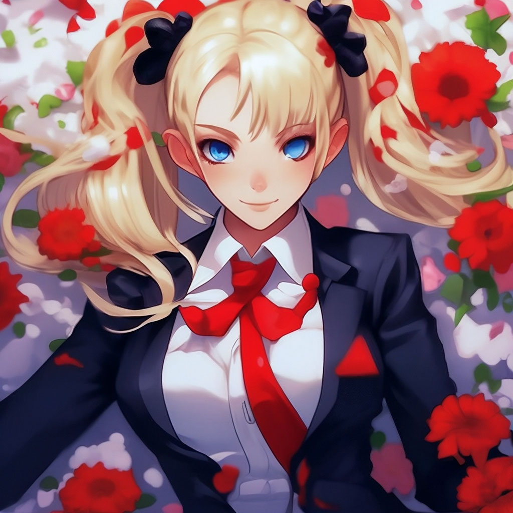 "A girl of 17,169 years old,medium height,Junko Enoshima, blonde ...