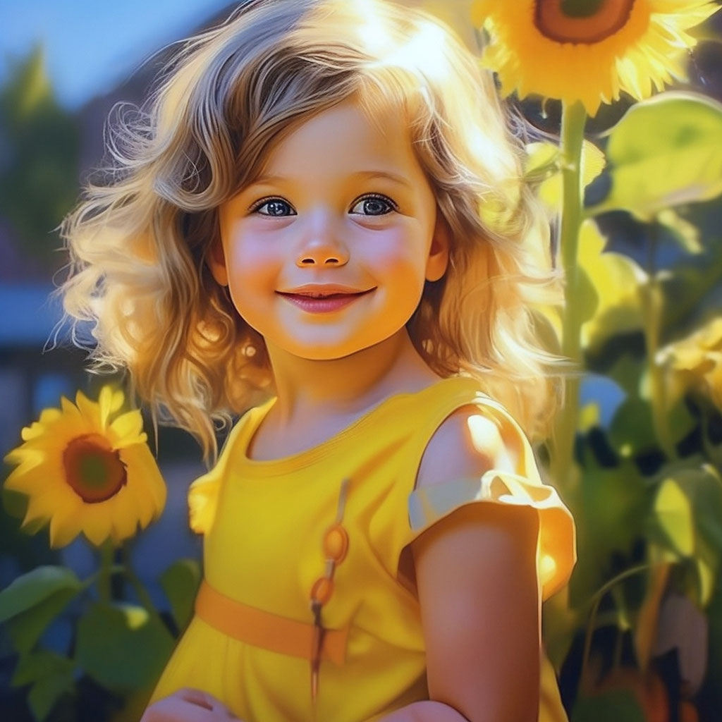 "Sunny child, fantasy, photo drawing, superrealism, bright" — image ...