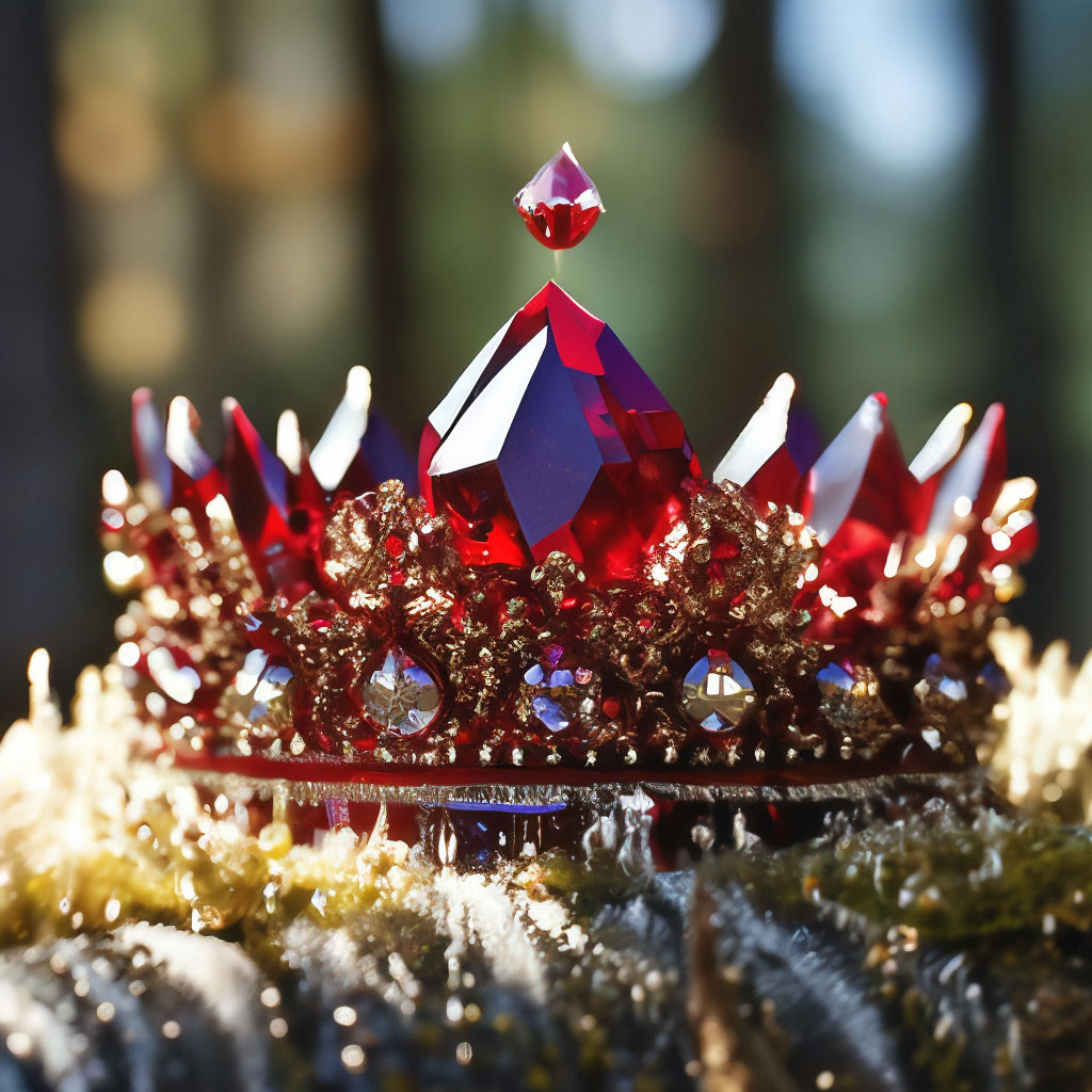 "A huge garnet crown" — image created in Shedevrum